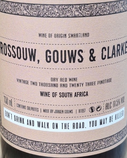 Rossouw, Gouws & Clarke Dry Red 2023 - winemag